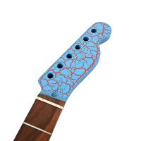China Maple Fender Tele Neck Replacement 22 Frets Rosewood Fretboard Blue Burst Crack White Dot for sale