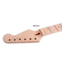 China 22 Frets Stratocaster Maple Neck Replacement With Abalone Shell Dot Inlay Tiger Flame for sale