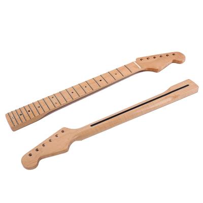China 21 Frets Stratocaster Neck Maple Wood Electric Guitar Neck Replacement Skunk Stripe Adjustable Truss Rod for sale