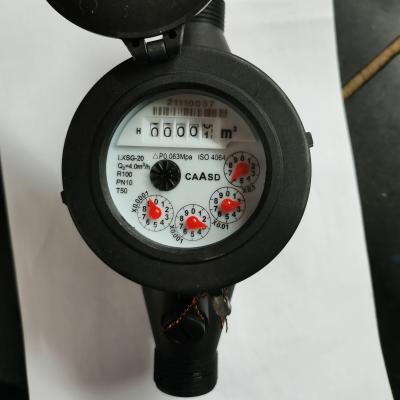 China Nylon Plastic Class B/C Multi Jet Dry Type Vertical Cold Water Meter LXS-15-25 with 1 Year Warranty for sale