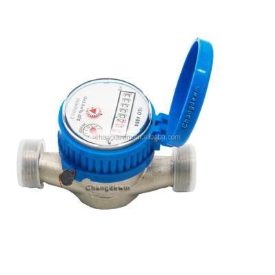 China DN15mm Single-Jet Dry Type Water Meter with ISO 4064 Standard, 1.5 m³/h Flow Rate, Brass Body Construction for sale
