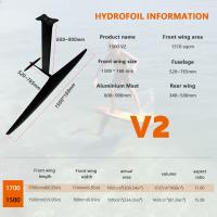China Carbon Fiber Hydrofoil Front Wing 1500 V2 High Aspect for Pumping Downwind Wing Foiling 1.5M 1.7M for sale