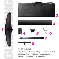 China HA 900mm Carbon Hydrofoil Front Wing 1277cm² Area for Small Waves SUP Pumping Surf Foil for sale