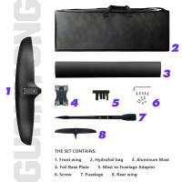 China Carbon Fiber Hydrofoil 1218sqcm 910mm Wingspan Kitesurfing Wingfoil Pumpfoil for Water Sports for sale