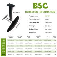 China BSC 740 Carbon Fiber Foil Wing Smooth Glide Hydrofoil Surf Pump Wing High Efficiency for sale