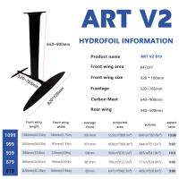 China Tow Hydrofoil Wing ART V2 819 Carbon Foil 120cm Mast for Offshore Swell Riding Fast Glide Responsive Control for sale