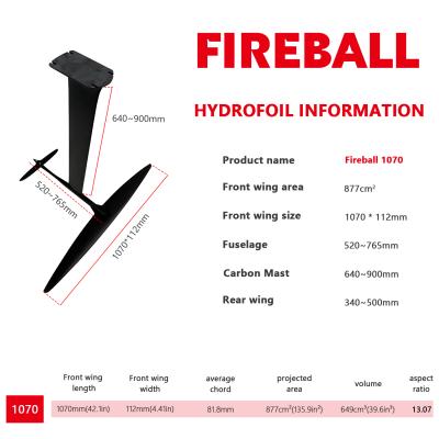 China Fireball 1070 High Aspect Hydrofoil Set Ultra High Modulus Carbon 82cm Mast for sale