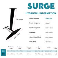 China SURGE 830 Carbon Hydrofoil Set 728 cm² Front Wing for Surf Foil Intermediate to Advanced Riding for sale