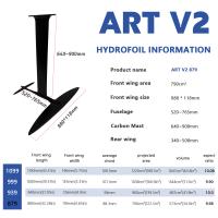 China ART V2 879 Carbon Hydrofoil Set 880mm Front Wing Span 790cm² Area High Aspect Wing Foil for sale