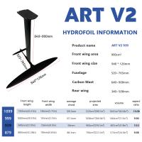 China ART V2 939 Carbon Hydrofoil Set 900 cm² Front Wing Area High Aspect Design Stable Cruising for sale