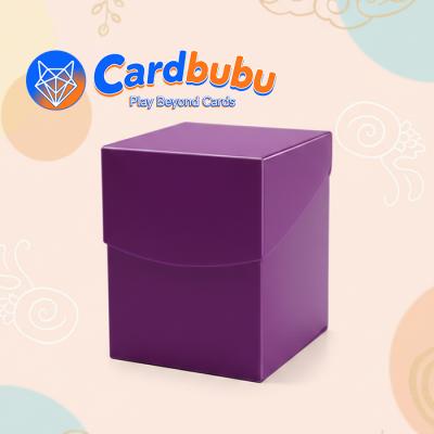 China Purple Plastic Playing Card Boxes Eco Friendly Pokemon Trading Card Case for sale