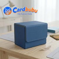 China Custom PU Leather YuGiOh Deck Box Blue Storage MTG Commander Deck Box for sale