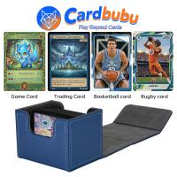 China Custom PU Leather YuGiOh Deck Box Blue Storage MTG Commander Deck Box for sale