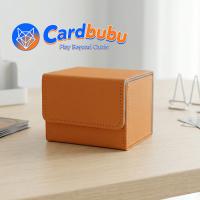 China 100 Cards  Mtg Leather Deck Box Double Sleeved Soft Orange Trading Card Storage for sale