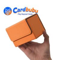 China 100 Cards  Mtg Leather Deck Box Double Sleeved Soft Orange Trading Card Storage for sale