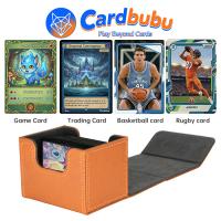 China 100 Cards  Mtg Leather Deck Box Double Sleeved Soft Orange Trading Card Storage for sale