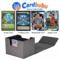 China Velvet Lining Leather Playing Card Box For Trading Card MTG Yugioh Commander for sale