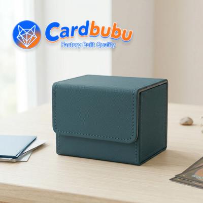 China 3.95in Personalized Leather Playing Card Case PP Soft Inner TCG Storage Box for sale