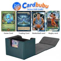 China 3.95in Personalized Leather Playing Card Case PP Soft Inner TCG Storage Box for sale