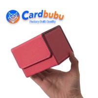 China Rigid Luxury Trading Card Protector Soft Flannel Lining Leather Deck Case for sale