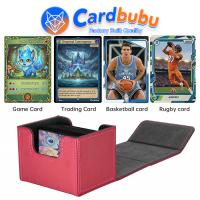 China Rigid Luxury Trading Card Protector Soft Flannel Lining Leather Deck Case for sale
