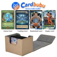 China Magnetic Lid Pokemon Bulk Storage 3.46in PU Leather Playing Card Storage Box for sale