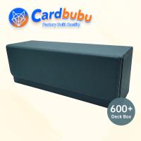 China Dark Green Double Deck Box Custom Logo PU Leather Playing Card Deck Holder for sale