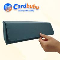 China Dark Green Double Deck Box Custom Logo PU Leather Playing Card Deck Holder for sale