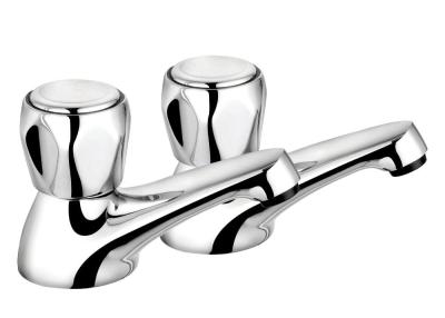 China Coral Bathroom Mixer Faucet Chrome Color With Single Handle for sale
