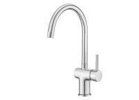 China Single Chrome Handle Brass Kitchen Mixer Faucet With Adjustable Speed T8006 for sale