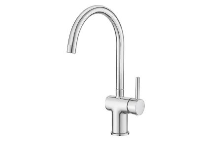China Single Chrome Handle Brass Kitchen Mixer Faucet With Adjustable Speed T8006 for sale