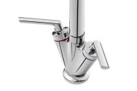 China Double Handle Mono Mixer Kitchen Tap Chrome With 360 Degree Swivel Spout for sale