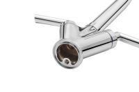 China Double Handle Mono Mixer Kitchen Tap Chrome With 360 Degree Swivel Spout for sale