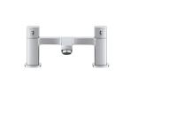 China Chrome Double Handle Bath Mixer Taps Modern Ceramic Brass Long Lasting for sale