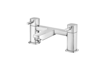 China Chrome Double Handle Bath Mixer Taps Modern Ceramic Brass Long Lasting for sale