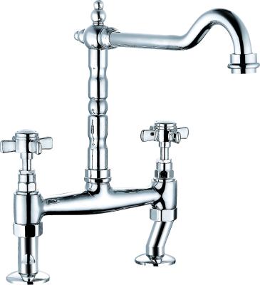 China 2 Hole Kitchen Mixer Faucet Brass Material For Easy Installation for sale