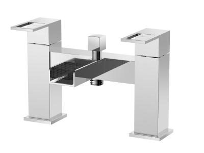 China Chrome Finish Bath Shower Mixer Faucet with Double Handles T8441B for sale
