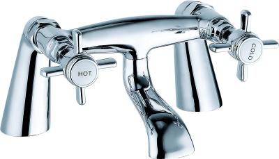 China Double Handle Bath Shower Mixer Faucet Chrome Finish For Bathroom T8049N for sale