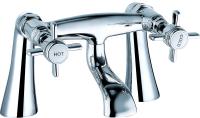 China Double Handle Bath Shower Mixer Faucet Chrome Finish For Bathroom T8049N for sale