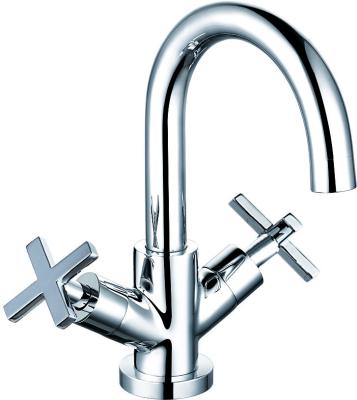 China Modern Style Double Handle Basin Mixer Faucet For Bathroom T8055B for sale