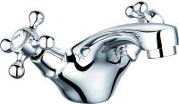 China Brass Basin Mixer Faucet With Double Ceramic Handle For Modern Bathroom T8063A for sale