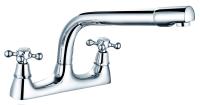 China Modern Chrome Double Handle Pressure Basin Faucet With Ceramic Cartridge T8068A for sale