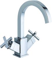 China Brass Double Handles Bathroom Basin Mixer Taps Chrome Finish T8302 for sale