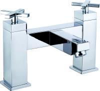 China Double Handle Basin Mixer Faucet in Chrome Finish for Modern Bathroom T8304 for sale