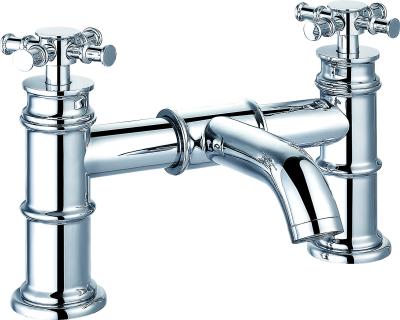 China Stylish Modern Chrome Finish Double Handle Basin Mixer Faucet T8344 for sale