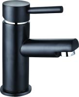 China Modern Black Single Handle Basin Faucet Mixer With Ceramic Valve T8202B for sale