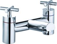 China Stylish Chrome Finished Brass Basin Mixer Faucet With Double Handles T8204C for sale
