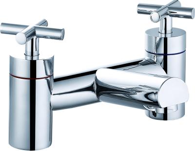 China Stylish Chrome Finished Brass Basin Mixer Faucet With Double Handles T8204C for sale