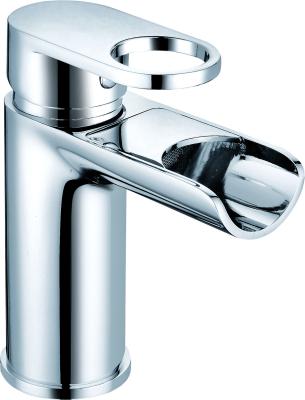 China Chrome Finish Contemporary Basin Mixer Faucet With Adjustable Temperature T8412C for sale