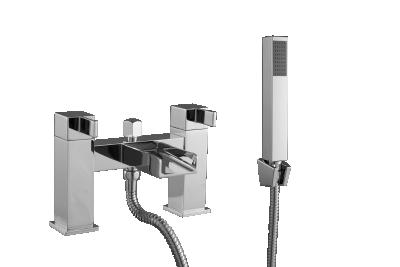 China Double Handle Bath Shower Mixer with Chrome Finish and Ceramic Valve for Customizable Water Pressure 0.5-3.0 Bar for sale